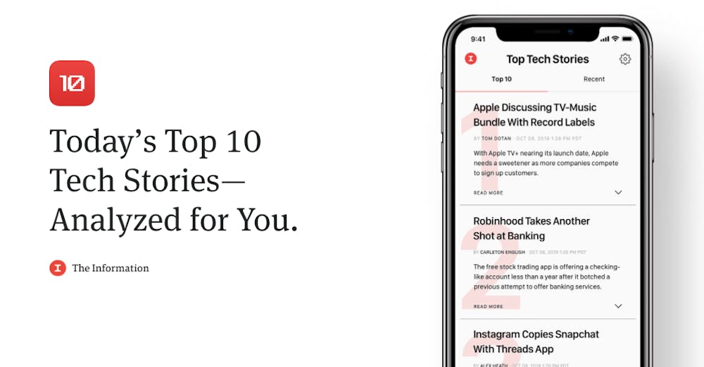 Introducing the Tech Top 10 by The Information